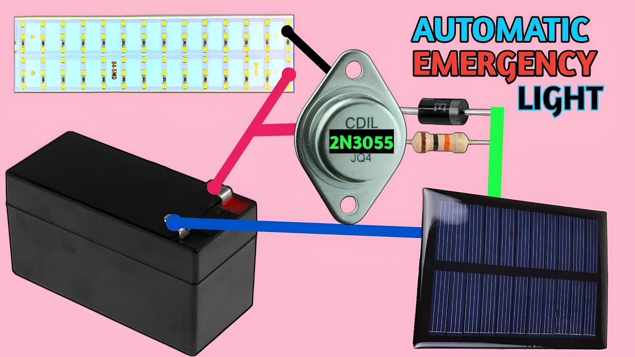 Automatic Emergency Light Using Transistor | solar emergency light ...