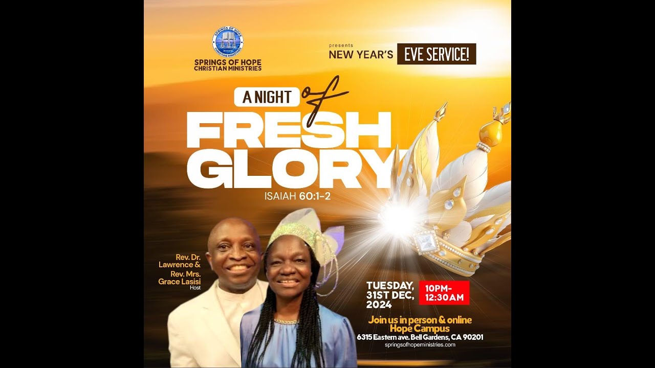 Springs Of Hope Live | December 31, 2024 | New Year’s crossover Service ...