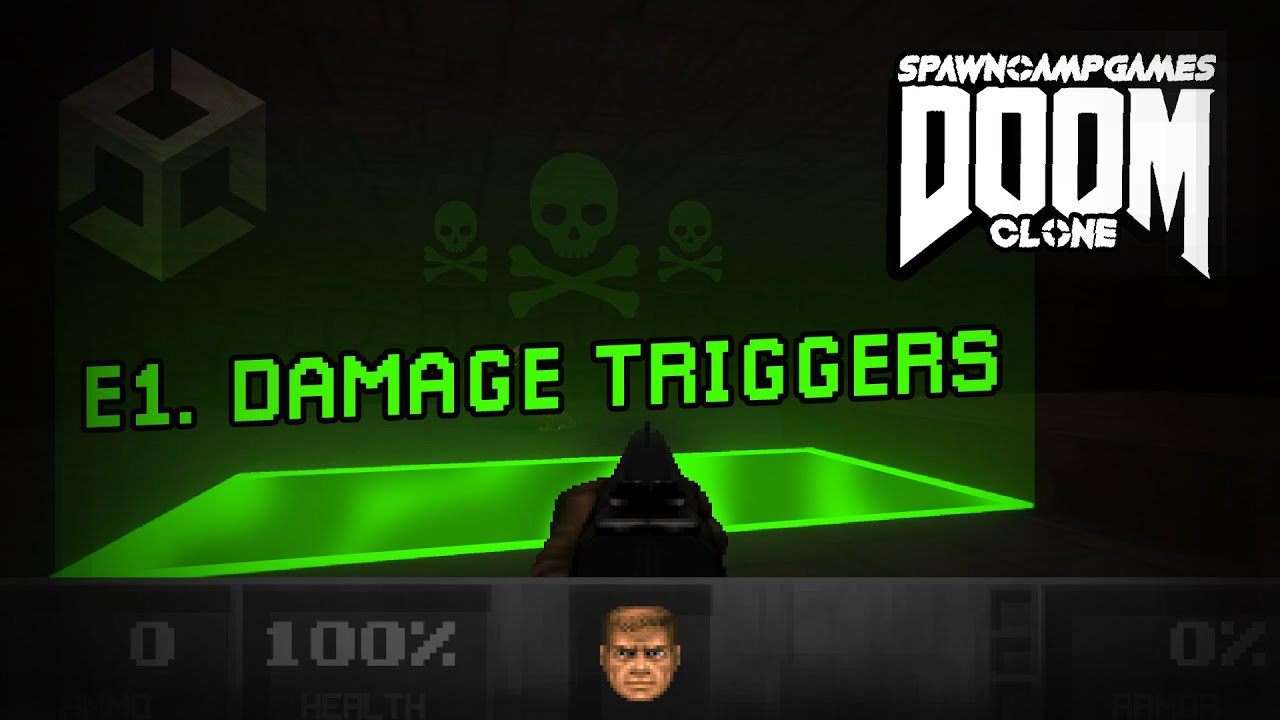 Make a DOOM CLONE in Unity || E1M9 Damage Triggers - YouTube