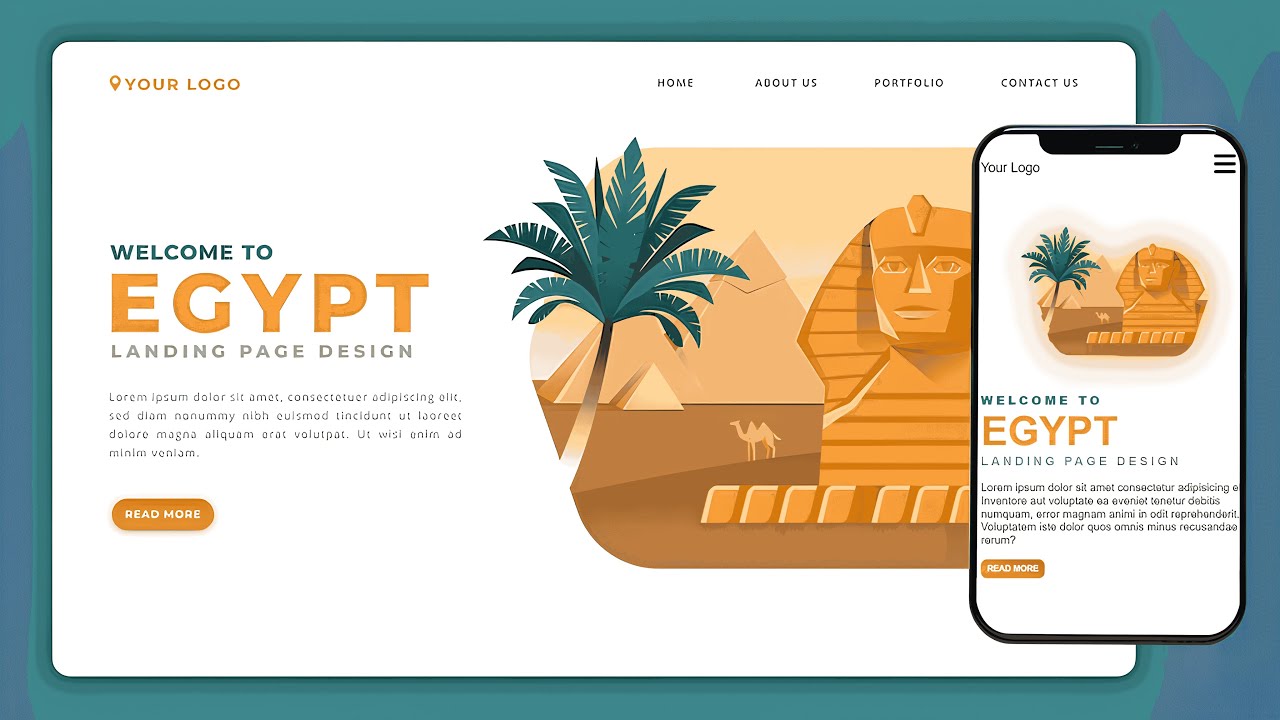 Build A Responsive Website landing page using | HTML & CSS | Landing ...