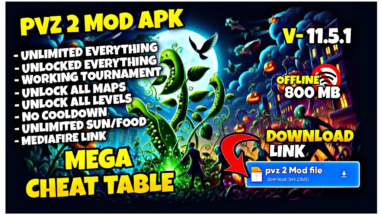 Plants VS Zombies 2 Mod Apk New 2024 V11.4.1 - Unlimited Diamond & All ...