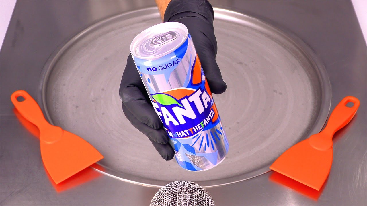 How to turn secret Fanta into Lemonade Ice Cream - oddly satisfying Ice ...
