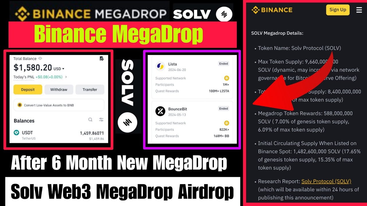 Binance New MegaDrop Airdrop | Solv Protocol MegaDrop | Solv Protocol ...