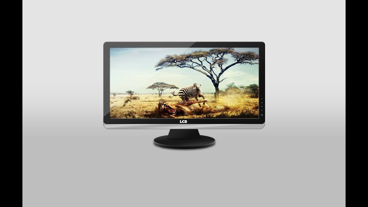 Speed Drawing In Photoshop - LCD Monitor - YouTube