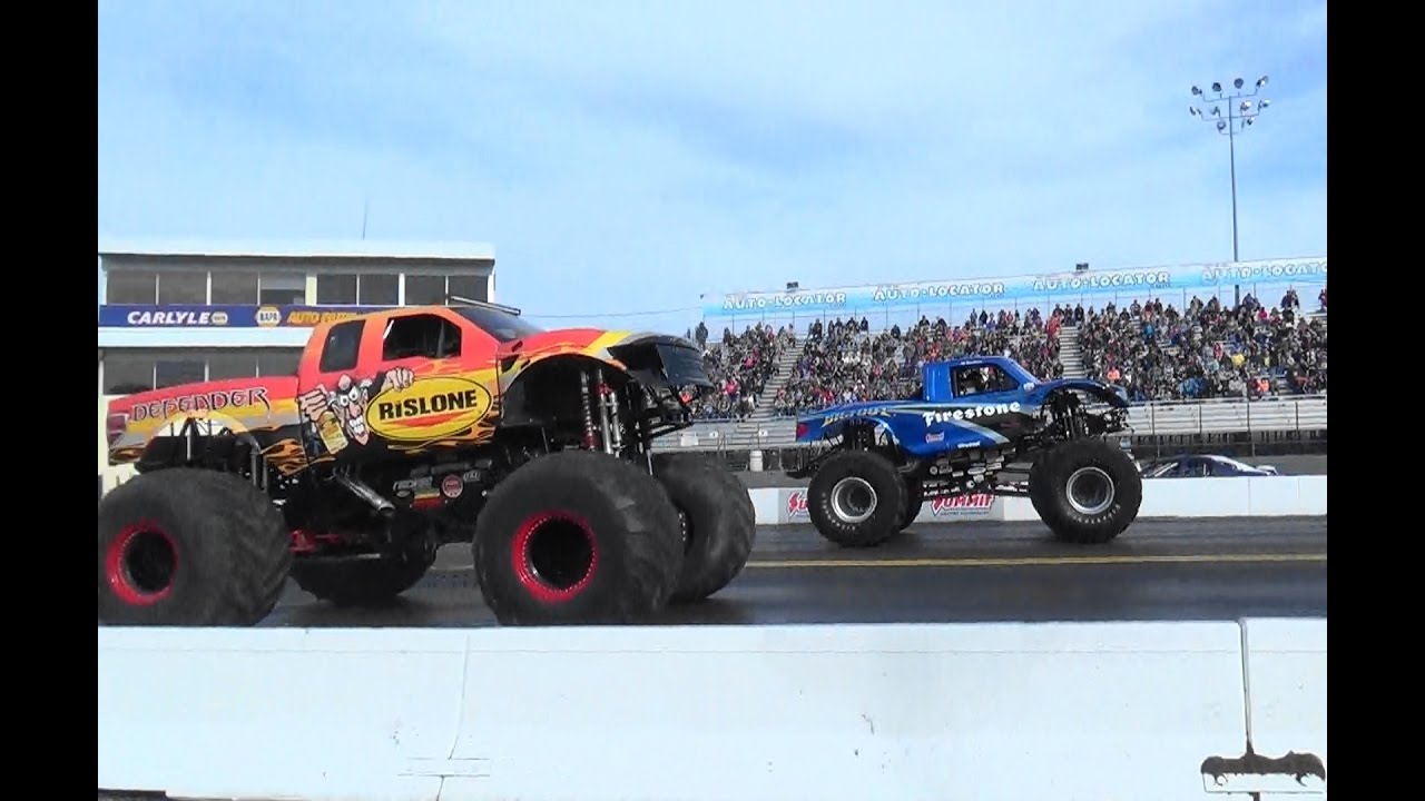 Monster Truck Drag Race Maple Grove 10 29 16 - YouTube