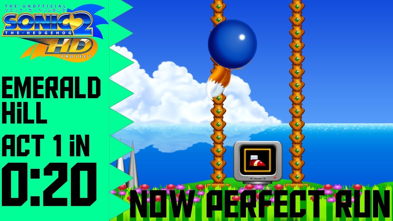 Sonic 2 Hd Sonic and Tails Emerald Hill act 1 in 20 Secs - YouTube