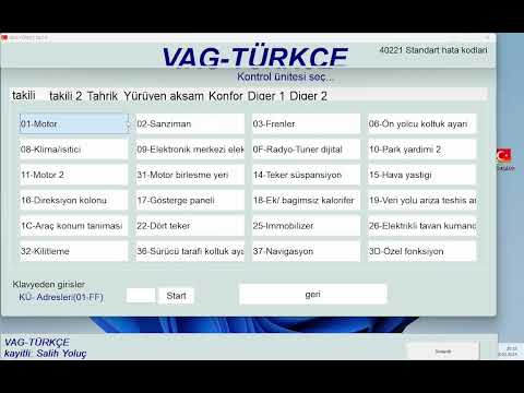 VAG-TÜRKÇE 24.7.1 Volkswagen, Audi, Seat, Bentley, Lamborghini ve Bugatti için teşhis yazılımı