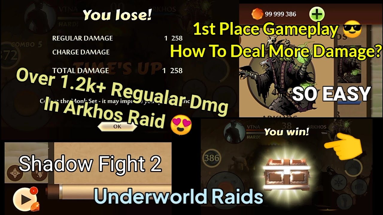 Shadow fight 2 | Arkhos Raid 1st Place Gameplay | Over 1.2k+ Damage ...