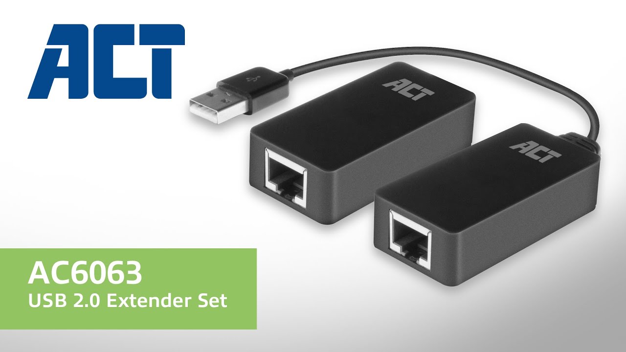 ACT AC6063 USB Extender set over UTP | up to 50 meters - YouTube