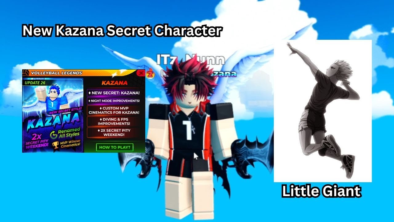New Kazana Secret Character On Volleyball Legends [ Showcase ] - YouTube