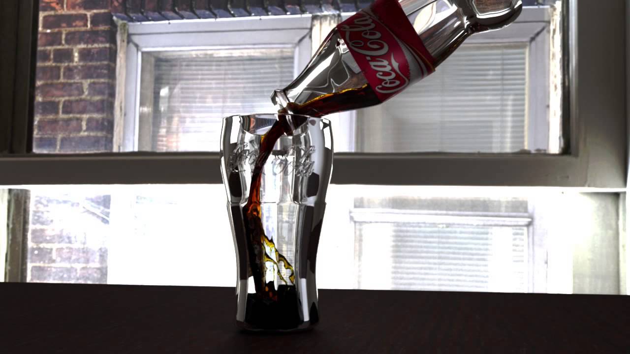 Coca Cola Simulation "REAL FLOW" - YouTube