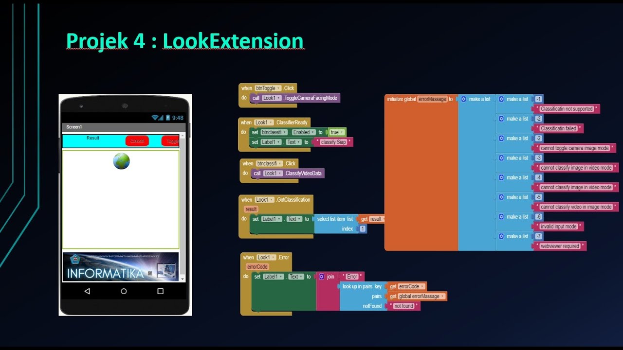 Projek 4 : look extension dengan App Inventor - YouTube