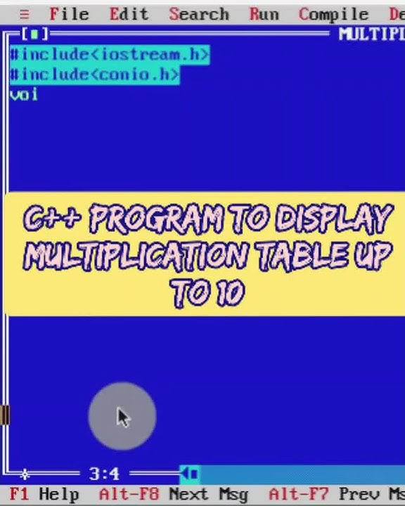 C++ PROGRAM TO DISPLAY MULTIPLICATION TABLE UP TO 10 | C++ | #Shorts - YouTube