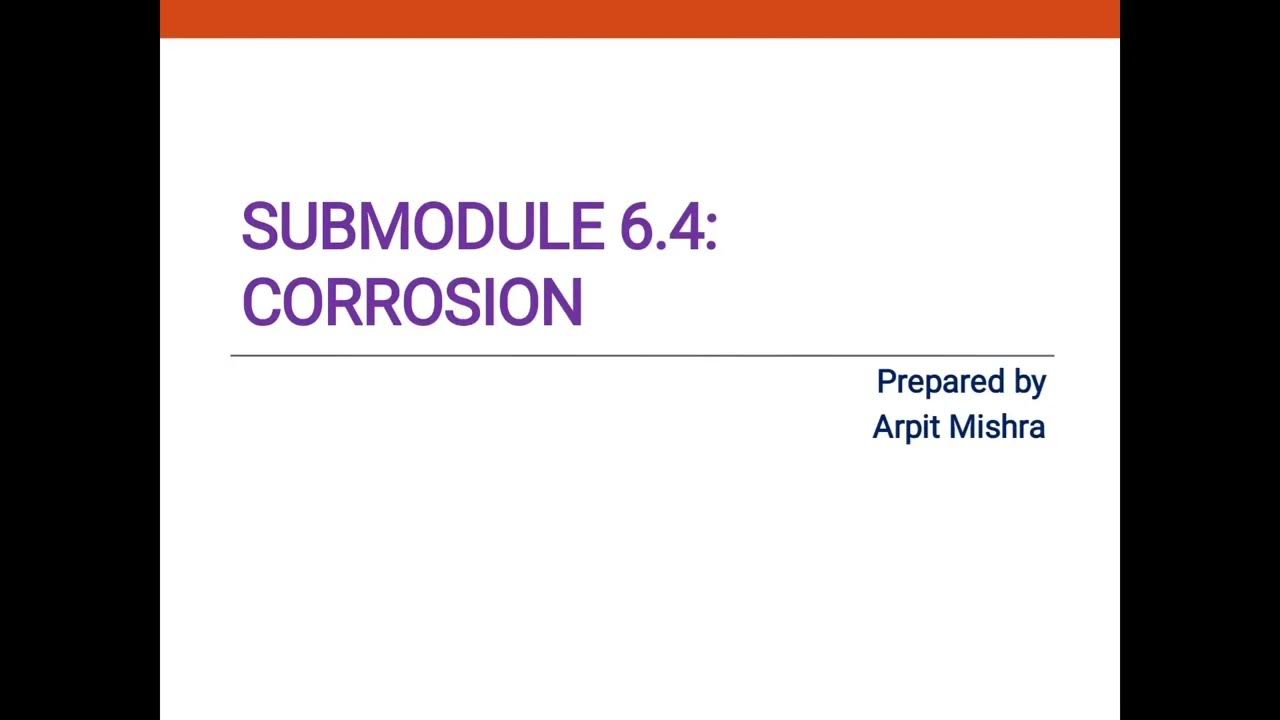 Concentration cell or Crevice corrosion (Lec-7)(Submodule - 6.4)(Mod-6) #DGCA - YouTube