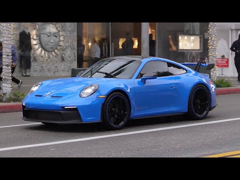 Supercars in Beverly Hills! Porsche 911 GT3, Audi R8 V10, Mclaren ...