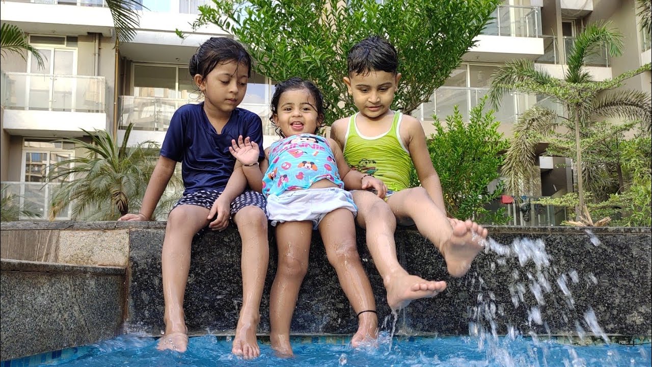 Kids Fun Pool Time🏊‍♂️Babies enjoying in swimming pool - YouTube