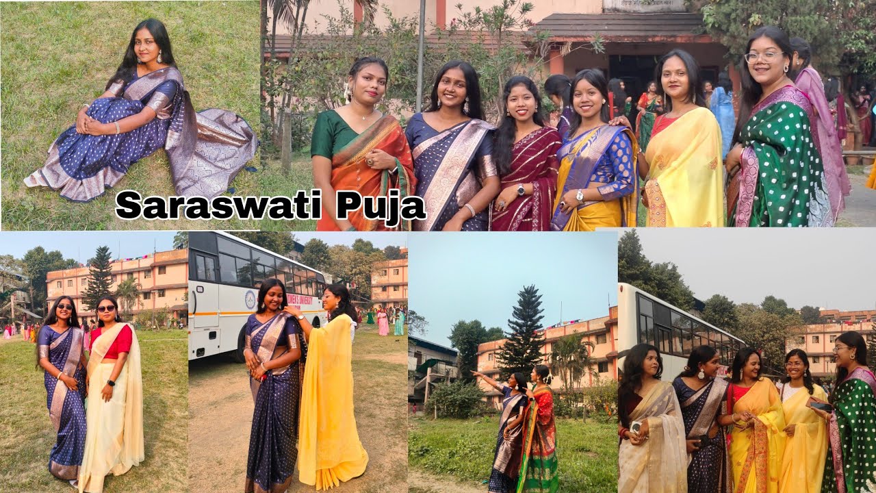 Ale College re Saraswati Puja ko manao keyah🩷 ||Saraswati Puja🌼Basant ...