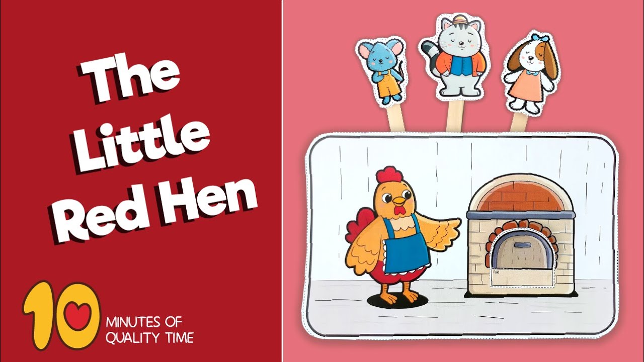 The Little Red Hen Stick Puppets Craft - YouTube