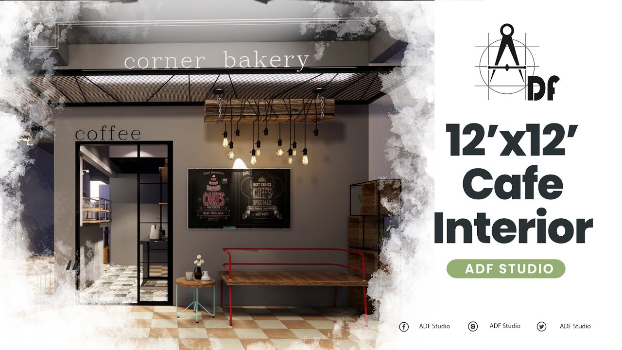 12x12 Cafe Interior Design | Small Bakery & Cafe Interior Design | ADF ...