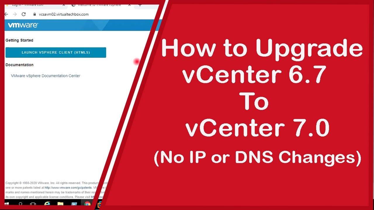 How to Upgrade vCenter 6.7 to vCenter 7.0 | VCSA 6.7 to VCSA 7.0 | vCenter 7 | vSphere 7 - YouTube