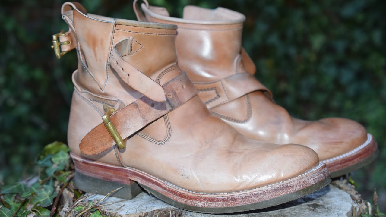 Renavgoods Crust shell Cordovan Engineer Boots FIRST CONDITIONING - YouTube