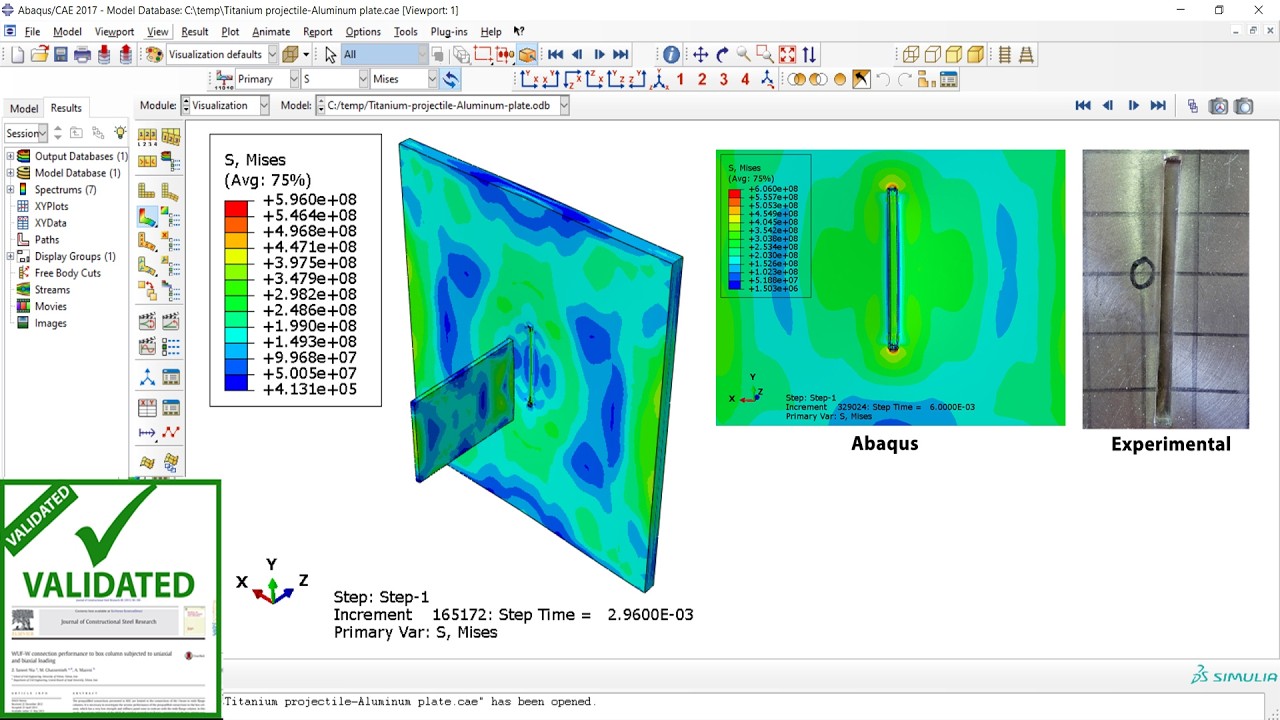 High-velocity impact of Titanium projectile on the Aluminum plate ...