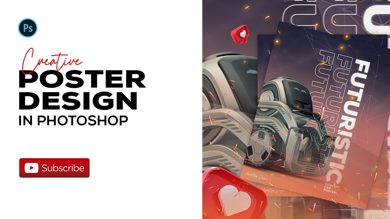 Creative Futuristic Poster Design in Photoshop - YouTube