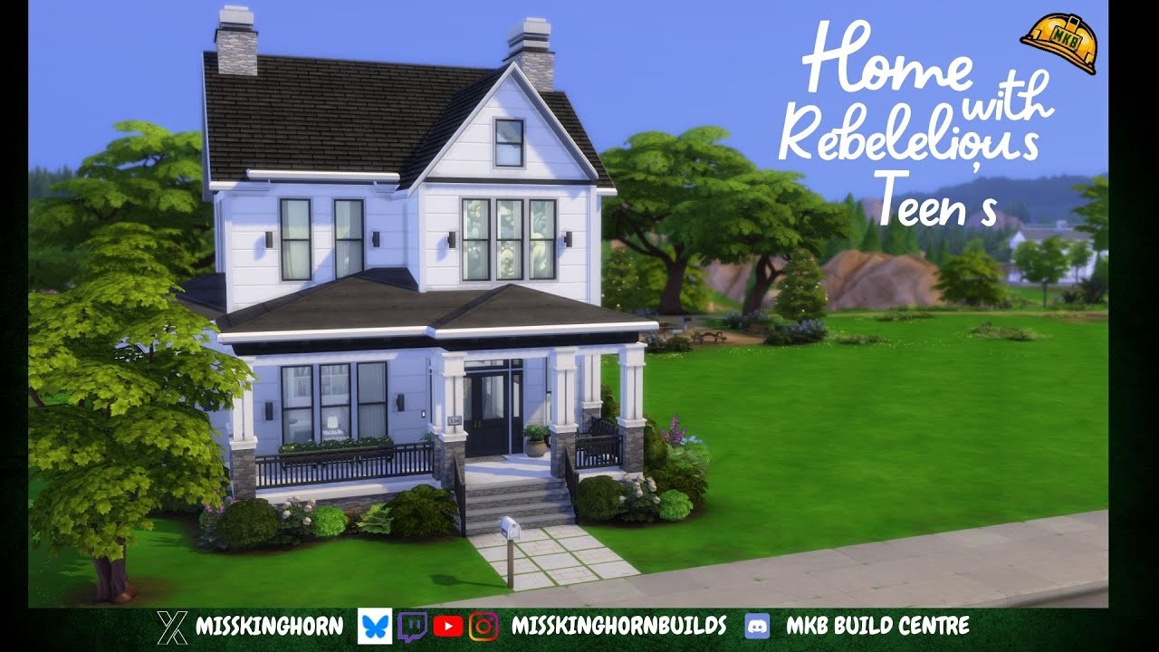 Home with Rebellious Teens | The Sims 4 | NO CC | Speed Build - YouTube