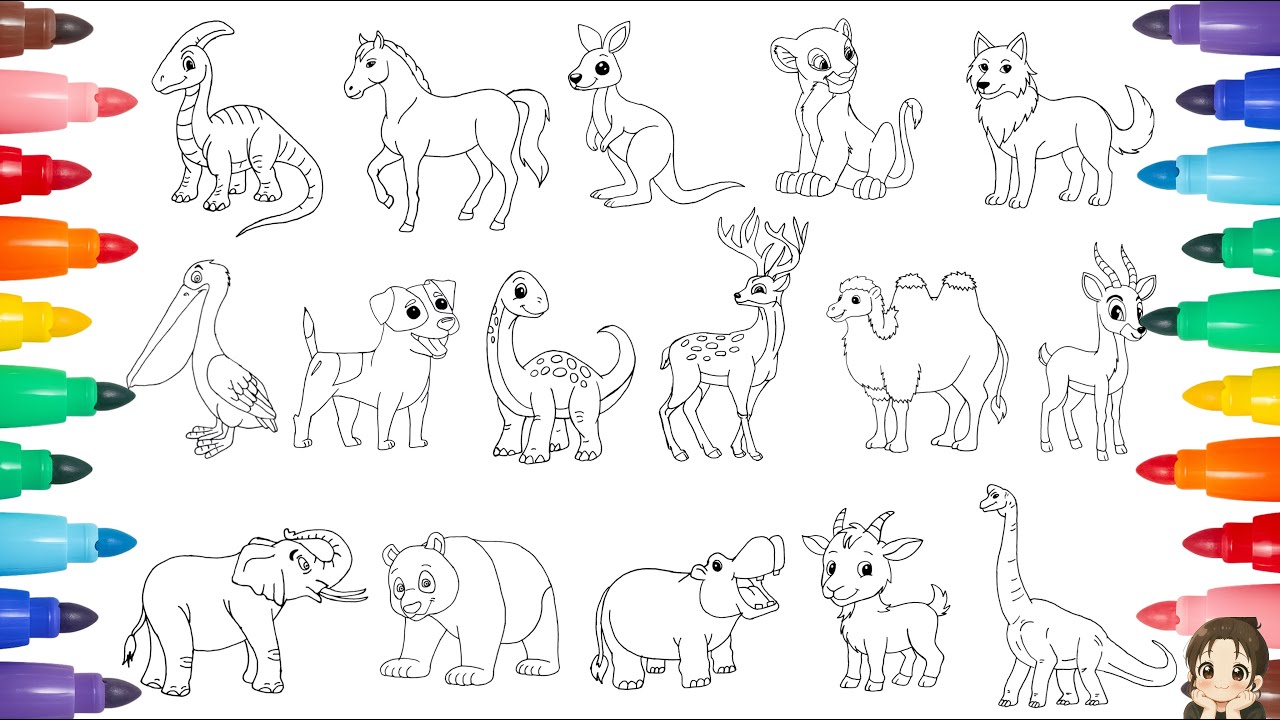 🖍️ How To Draw 16 Adorable Animals For Kids | Easy Step-by-Step Wild ...
