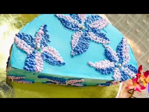 Half moon cake/flower design cake 🍰 - YouTube