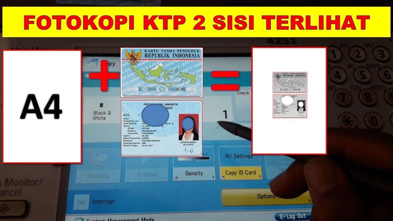 CARA MUDAH FOTOKOPI KTP / ID CARD 2 SISI TERLIHAT - YouTube