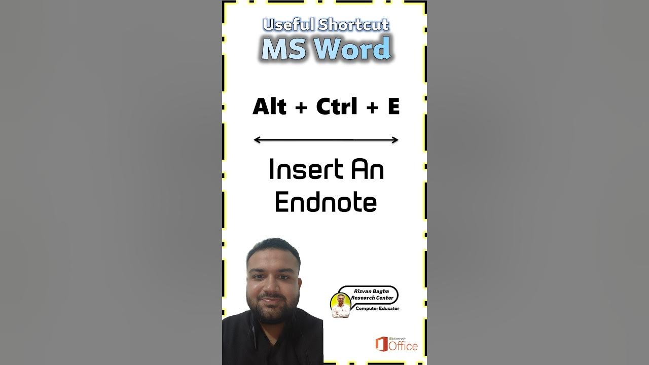Alt + Ctrl + E શું થાય | how to insert an endnote in MS Word| add ...