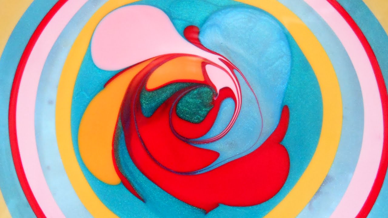 Unique colorful swirl water marble design - YouTube