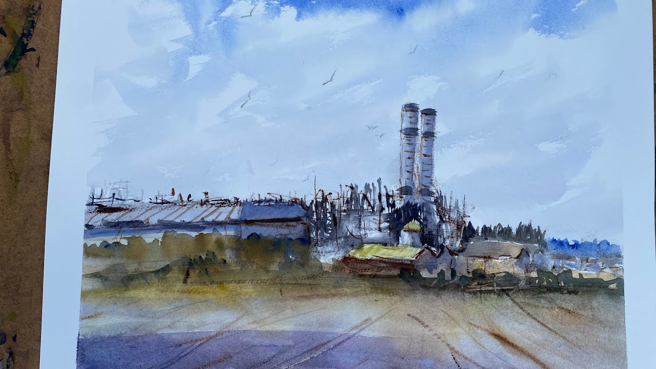 How to Paint a Power Station in Watercolour for MAXIMUM Impact Outdoors ...