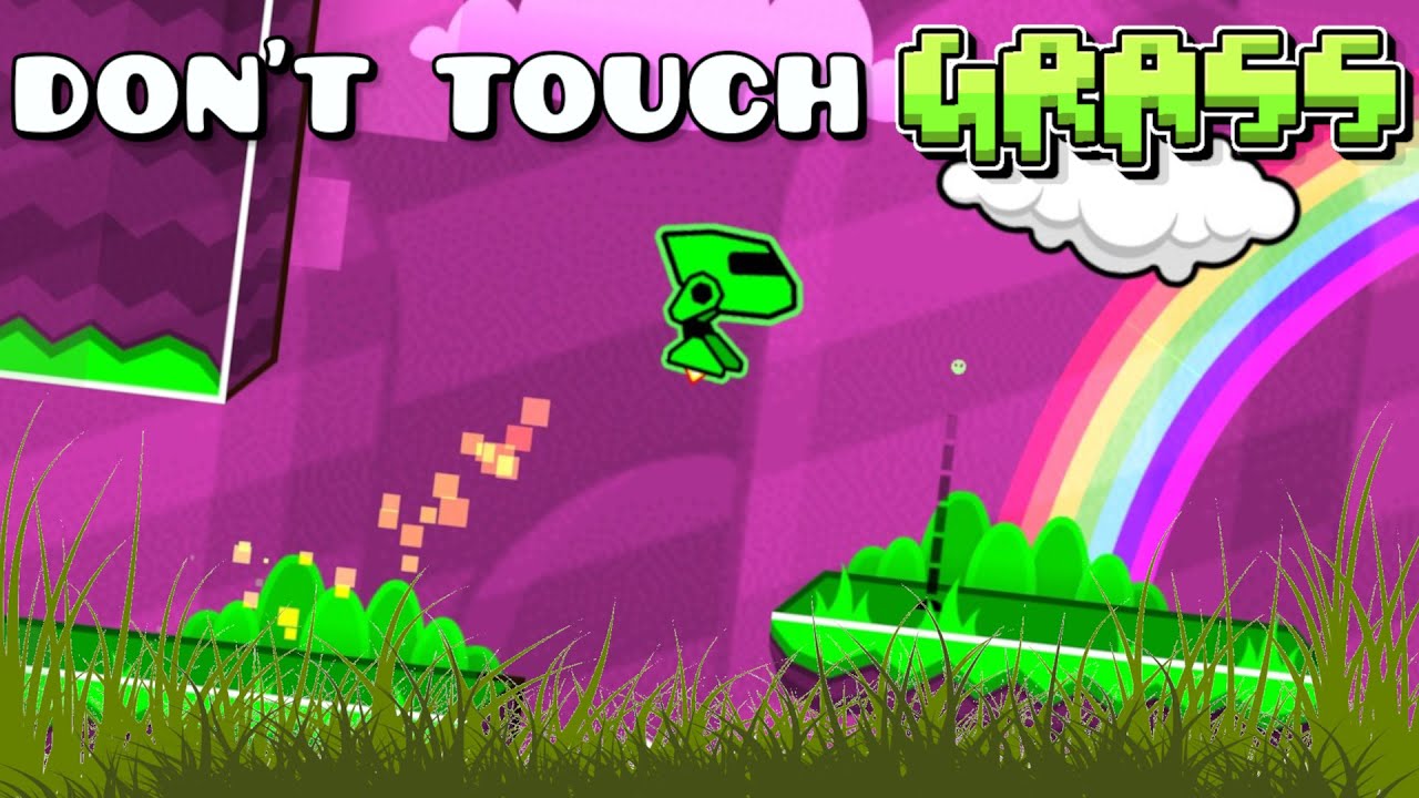 Can I avoid touching grass in every Geometry Dash Level? - YouTube