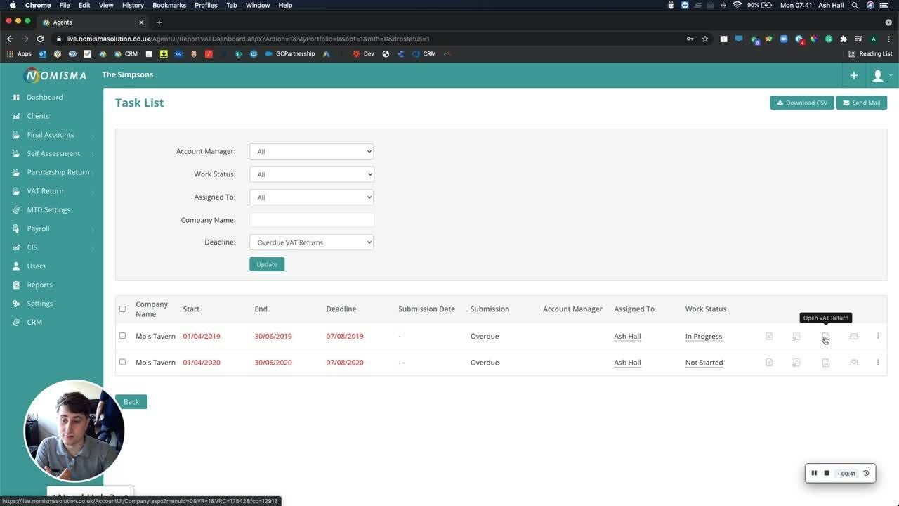 New VAT Dashboard, Task Lists and Workpool - YouTube