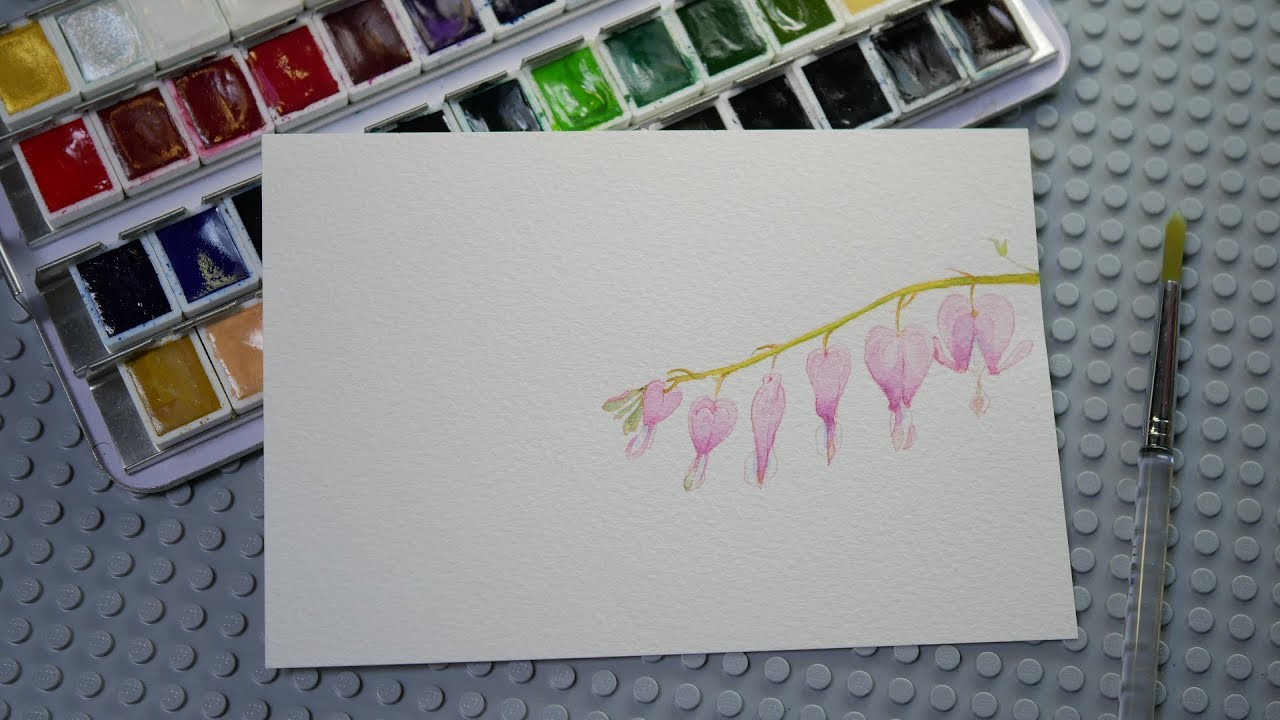 Drawing asmr - 새벽에 조용히 수채화 꽃그리기 - YouTube