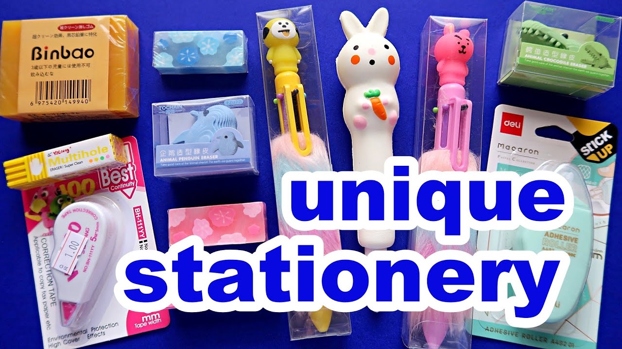 STATIONERY HAUL back to school cute erasers, BT21 pens, pencils - YouTube