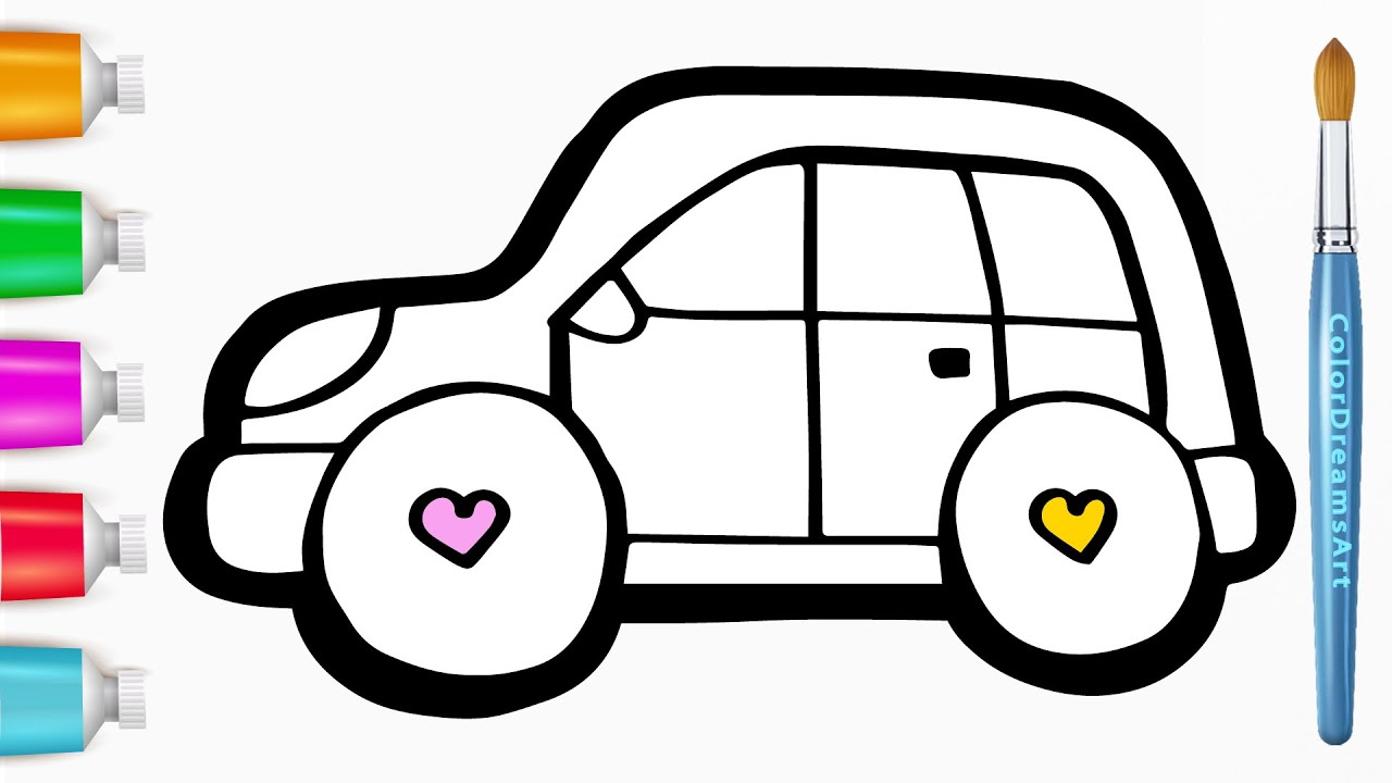 How to Draw a Cute Car | Easy Step by Step Tutorial - YouTube