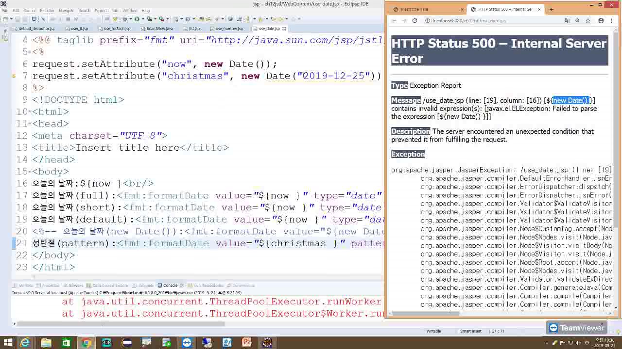 Coding JSP BASIC 12 04 20190521 jsp JSTL fmt date - YouTube