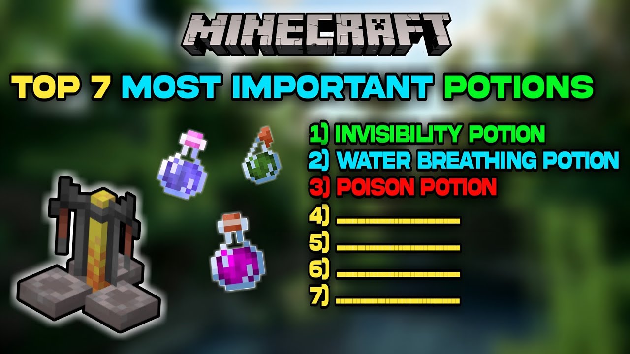 Top 7 Most Important Potions In Minecraft || Brewing Guide Minecraft ...