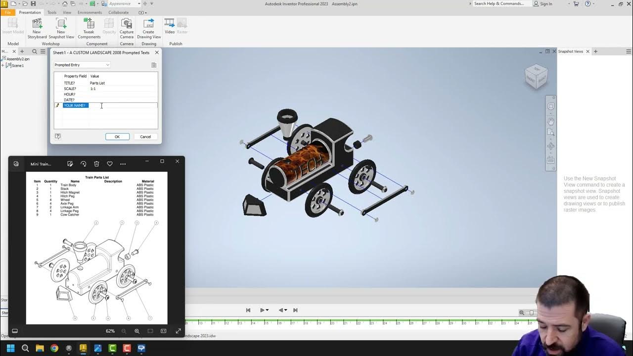 Autodesk Inventor: Mini Train Project - Parts List - YouTube