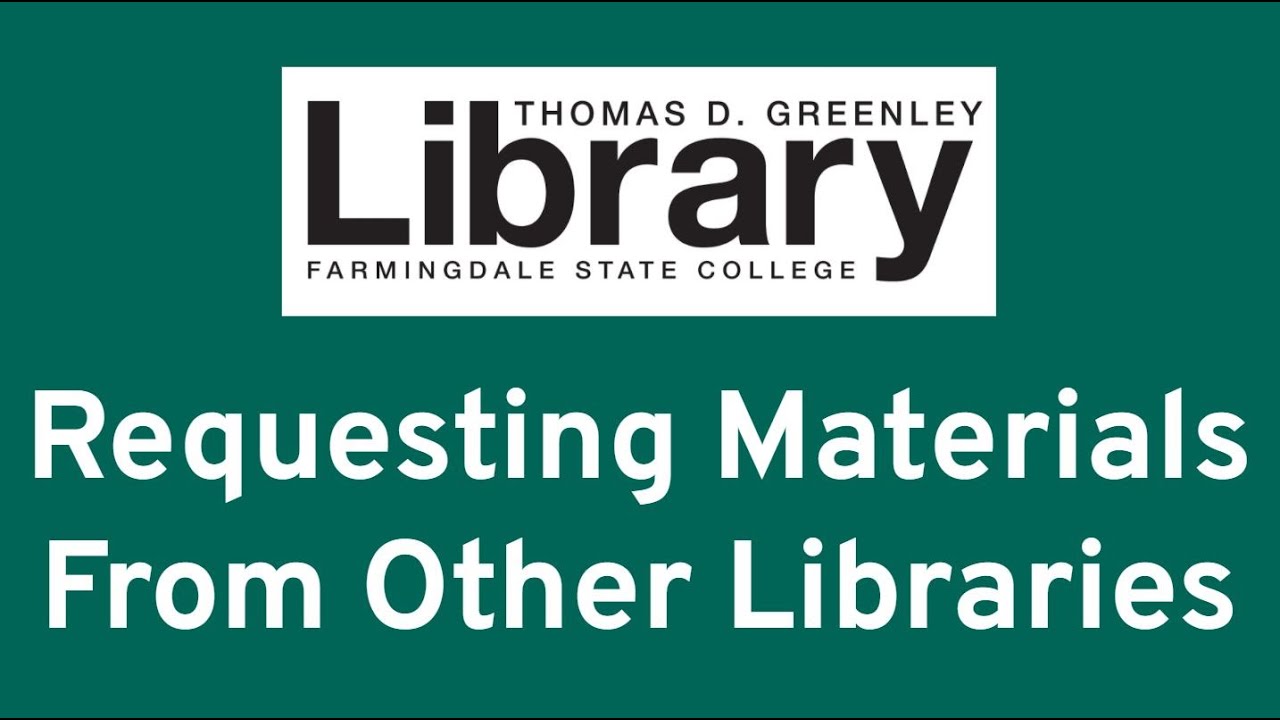 Requesting Materials From Other Libraries - YouTube