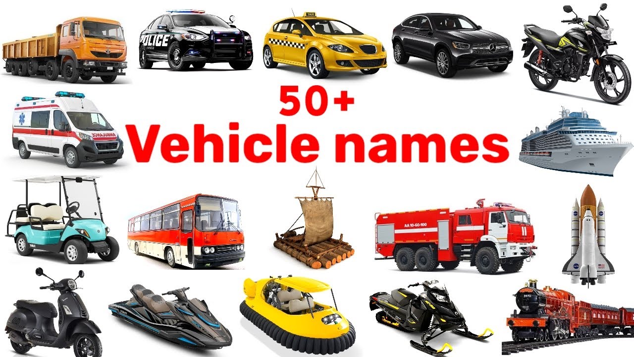 Vehicles Name in English | Transport Names |Types of vehicles in ...