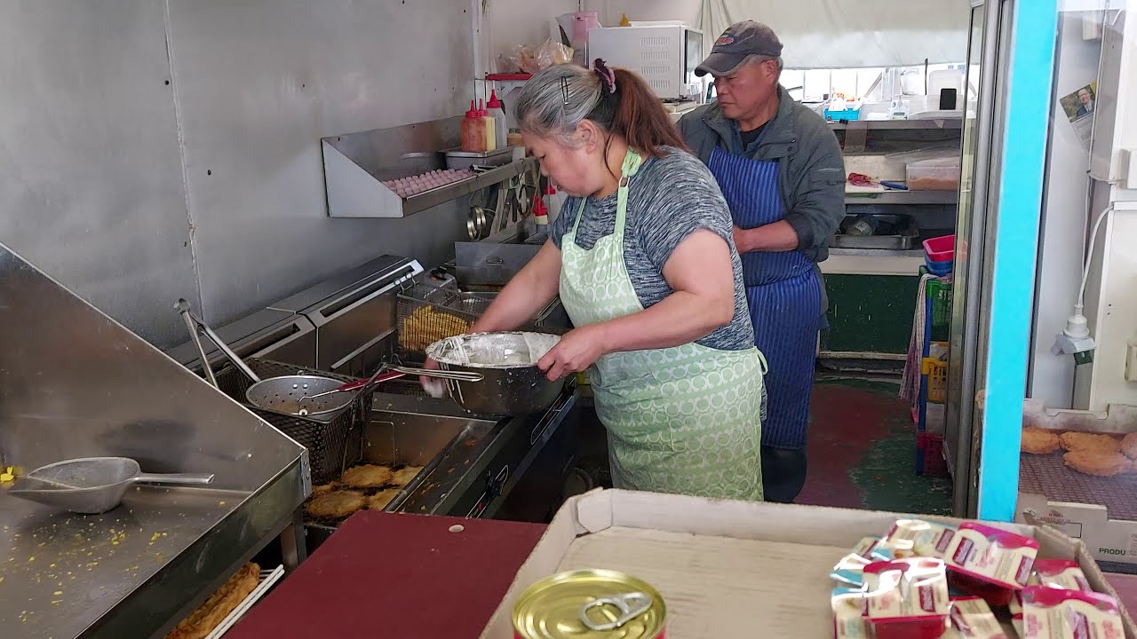 Battered mussels from the local Fish N Chip shop. - YouTube