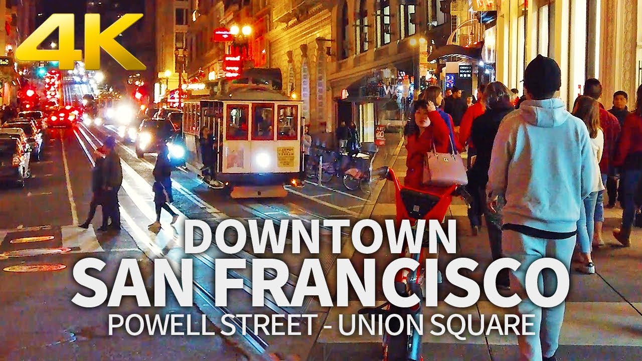 SAN FRANCISCO - Union Square, Powell Street Walk in Downtown San ...