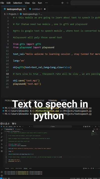 Text To Speech In Python Education Machinelearning Python Pythonprogramming Whatsappstatus