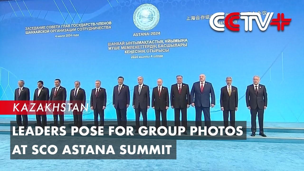 Leaders Pose for Group Photos at SCO Astana Summit - YouTube