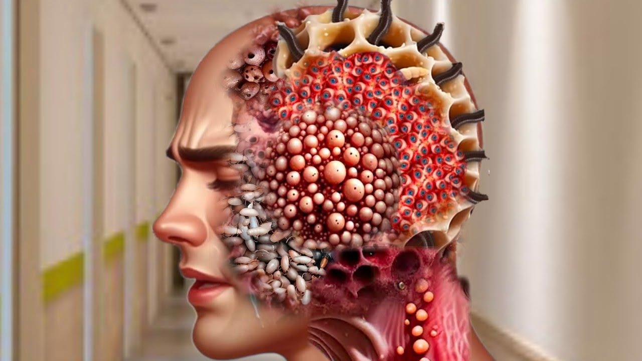 ASMR Animation Trypophobia face treatment | ASMR Remove maggot from ...