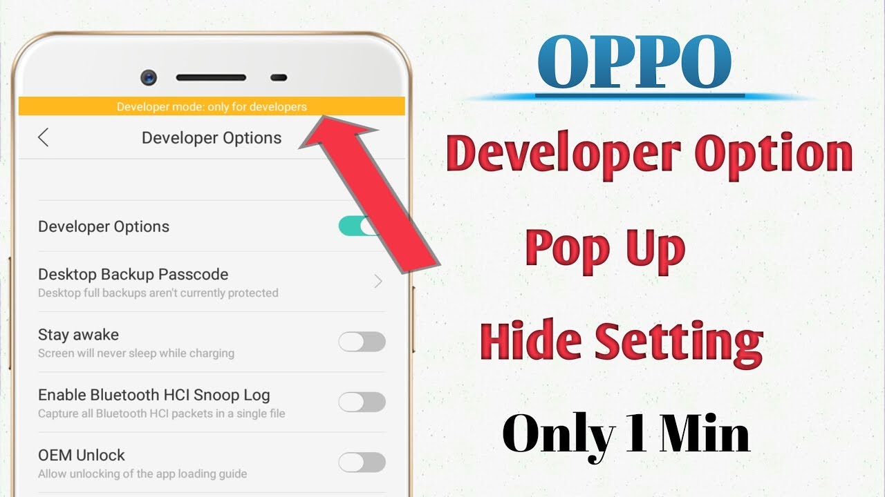 OPPO Developer Option Pop Up Hide Setting Only 1 Min - YouTube